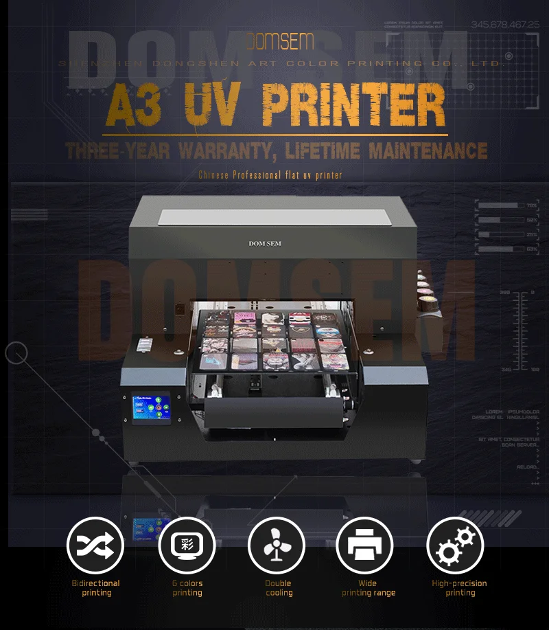 A3 Inkjet Digital Led UV Flatbed Printing Machine - PVC Card Printer