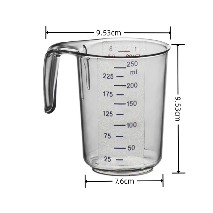 1000ML Clear Plastic Measuring Cup with Handle for Liquid Measuring ...