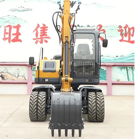 Sale Hydraulic 8 Ton Wheel Excavator with 360 Rotary Wood Grabber