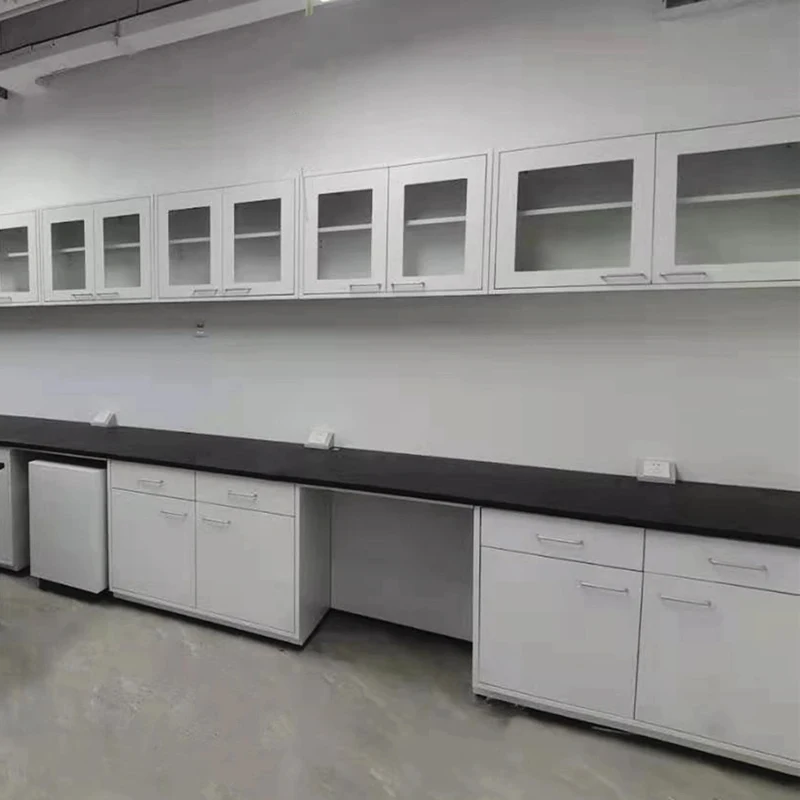 Lab Side Bench - Modern Wall Workbench with Cabinets