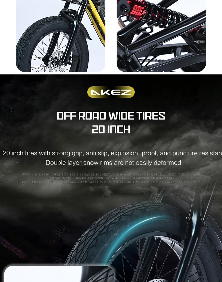 AKEZ 1500W Adult Stealth Bomber E-Bike - 48V Lithium Battery