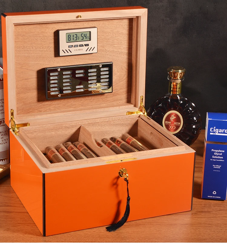 Custom Cigar Humidor Cedar Wooden Humidor Box Manufacturer Square Cigar ...