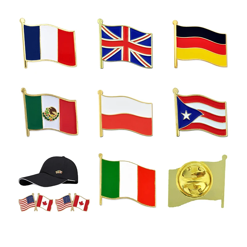 Metal Badge Custom Country Flag Pins Cheap Denmark Sweden Uv Printing ...