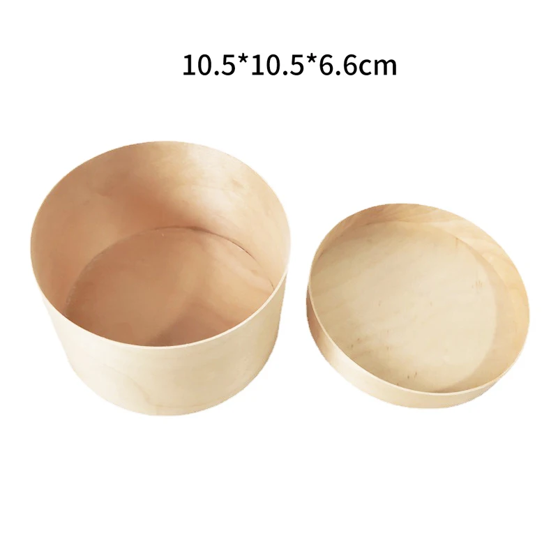 Poplar Wood Round Cake Box Wooden Gift Storage Box Cake Container Wood ...