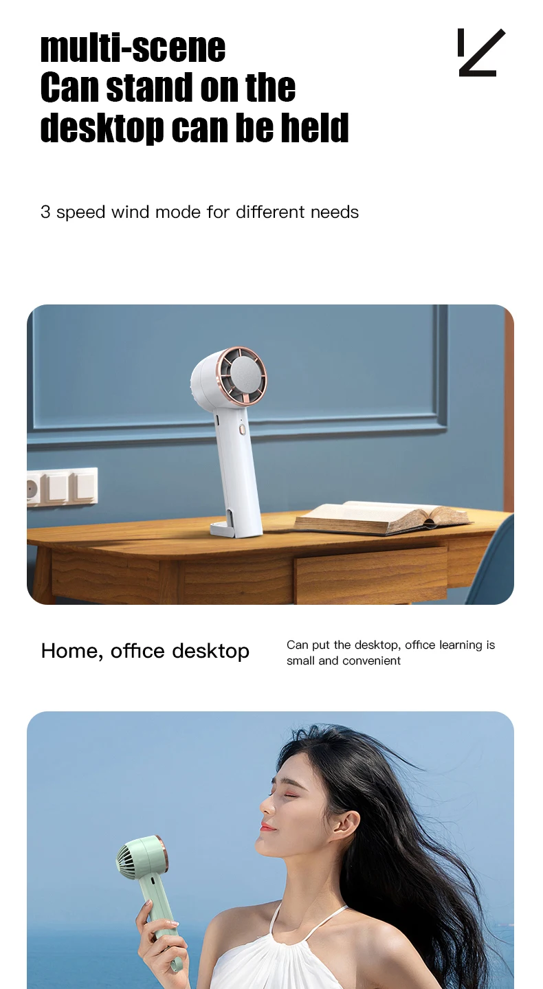 High Quality Hand Held Mini Potable Double Air Cooling Fan Custom Mini ...