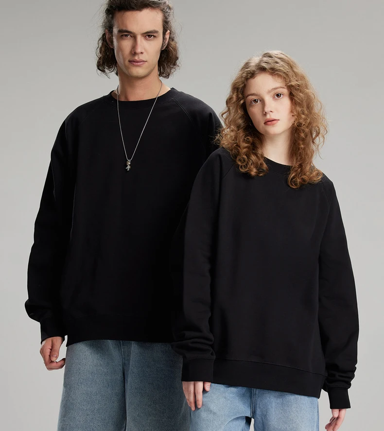 ESW-015 New Style Fashion 600g 100% Cotton Fleece Sweatshirts Crewneck Unisex Men's Oversized ...