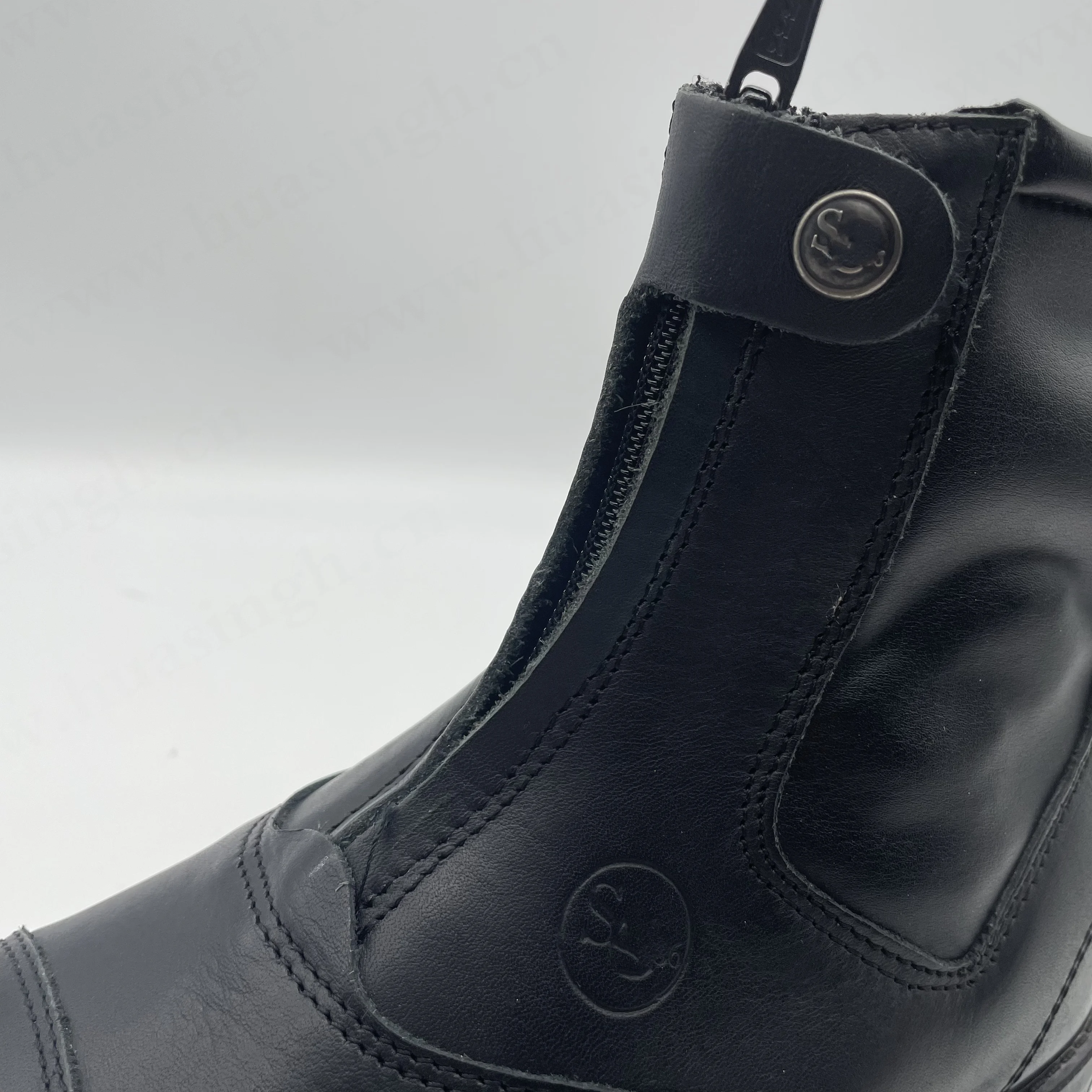 Cfm,Middle-cut Full Grain Leather Upper Black Executive Shoes Double ...