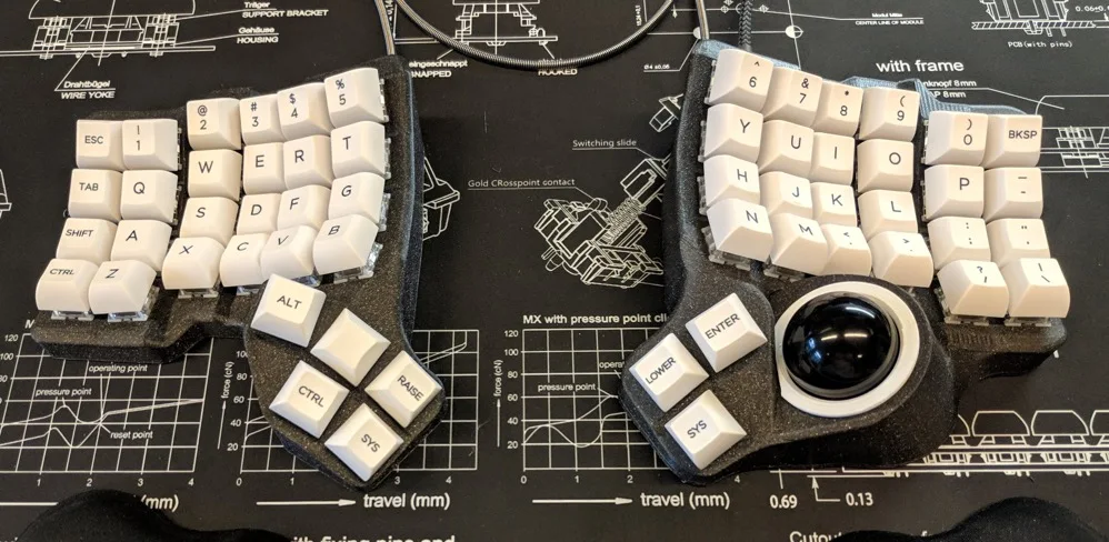 Charybdis Open Source Split Keyboard Trackball RGB - Customizable ...