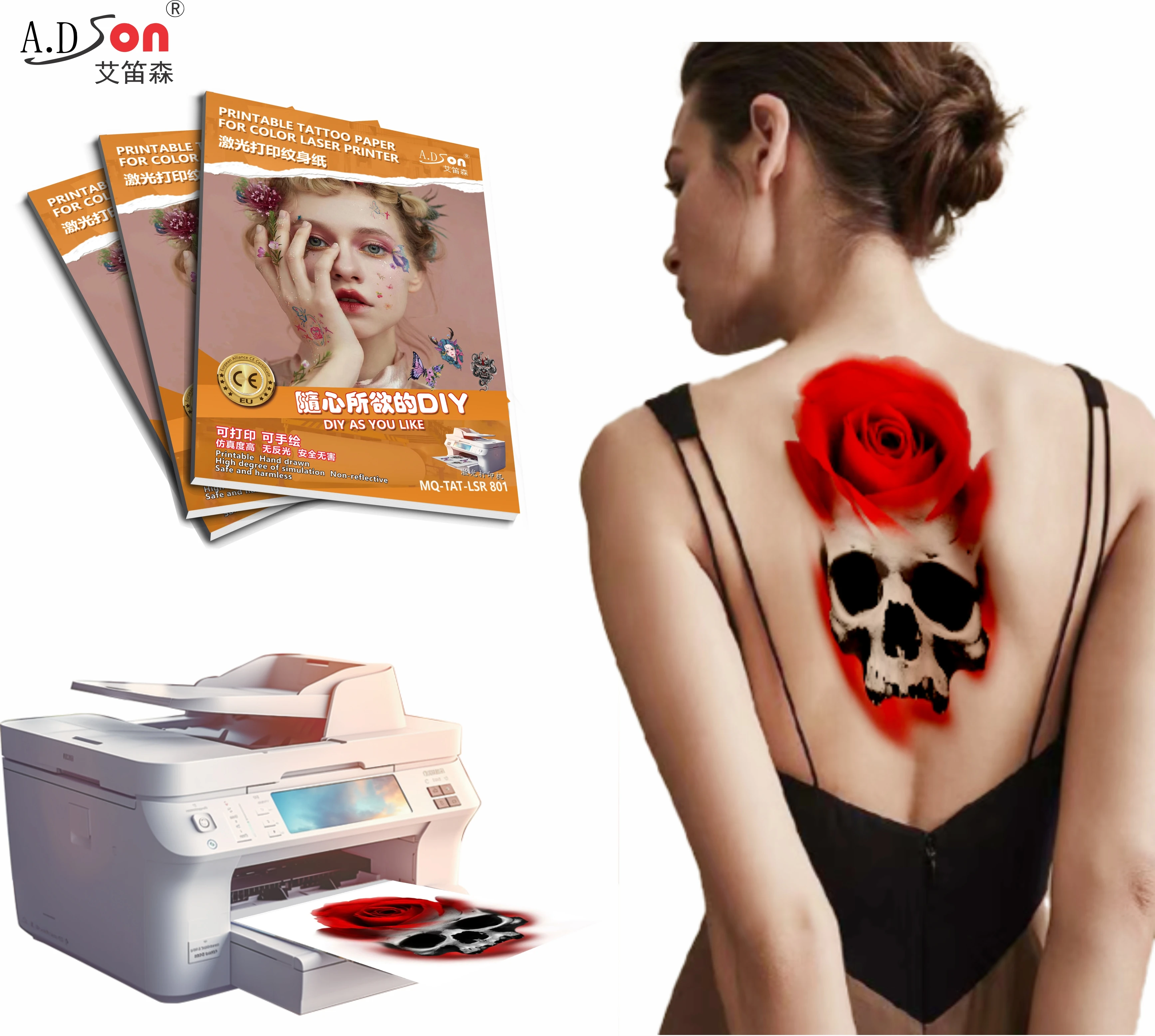 Alibaba.com: Temporary Waterproof Removable Laser Tattoo Paper A5 Size ...