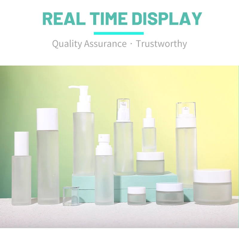 Wholesale Empty Frosted Glass Bottles for Skincare Packaging