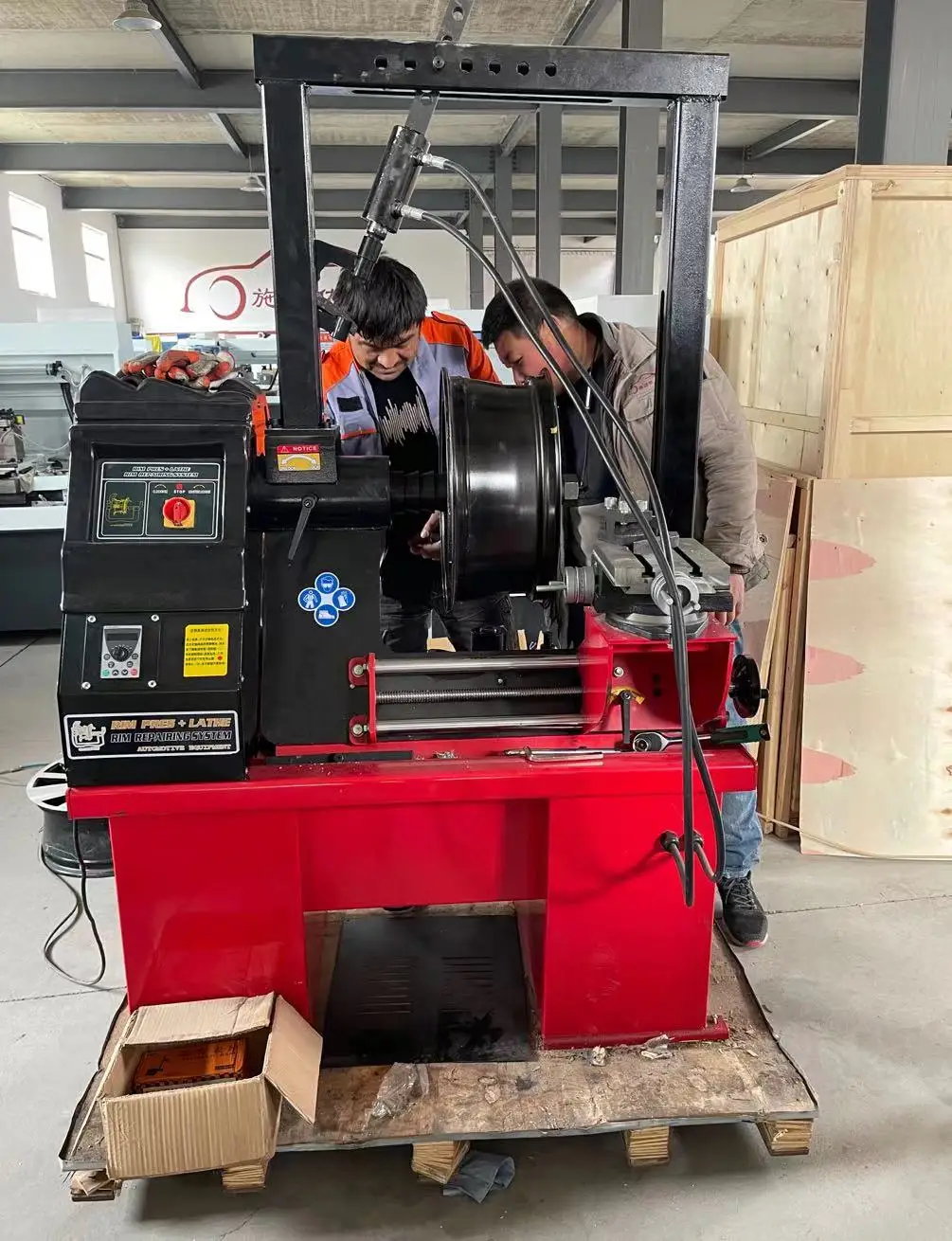 KH-595 Automatic Rim Repair Lathe - Reliable Wheel Straightening