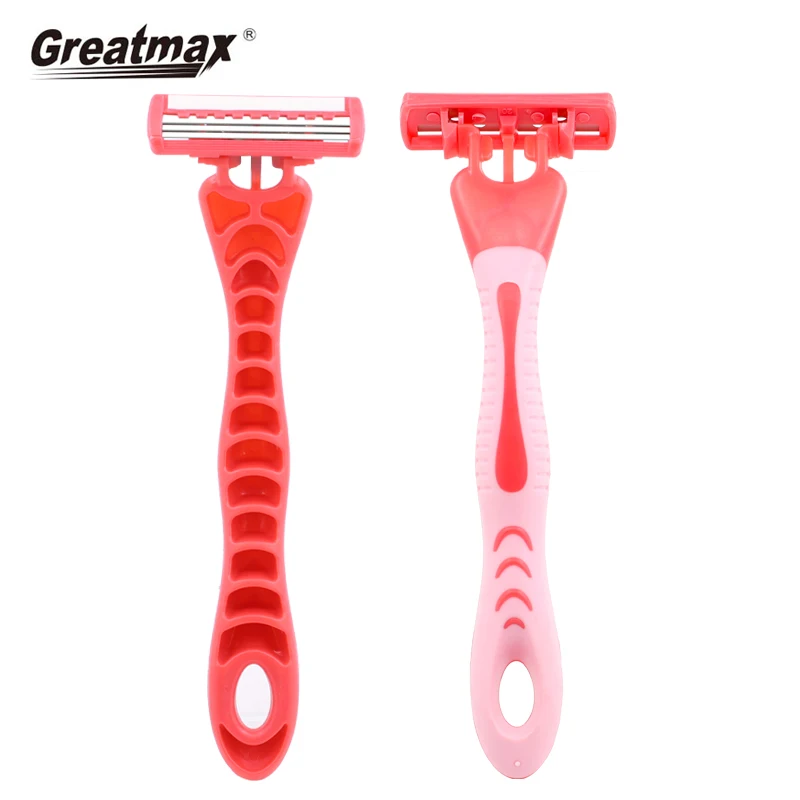 Triple Blade Razors With Lubricating Strip And Super Rubber Handle ...