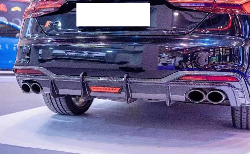 OEM Style Carbon Fiber Rear Diffuser Lip with LED Light for Audi A5 S5