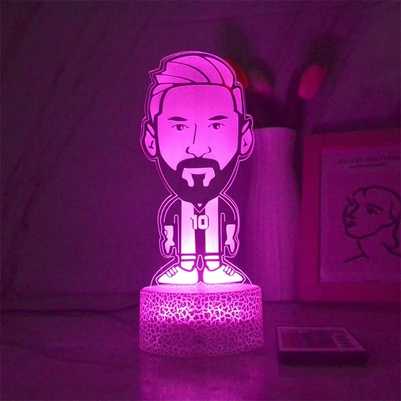 Football Fans Gift Messi Night Light Football Player Designs 3D Lamp