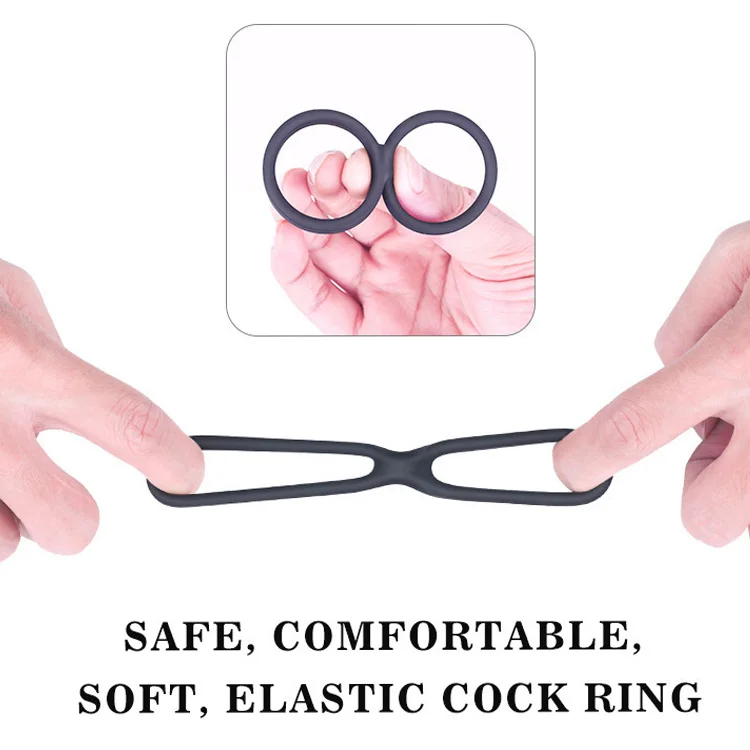 Men's Cock Ring Double Ring Lock Sperm Men's Masturbators Double Condom Ring Male Masturbator ...