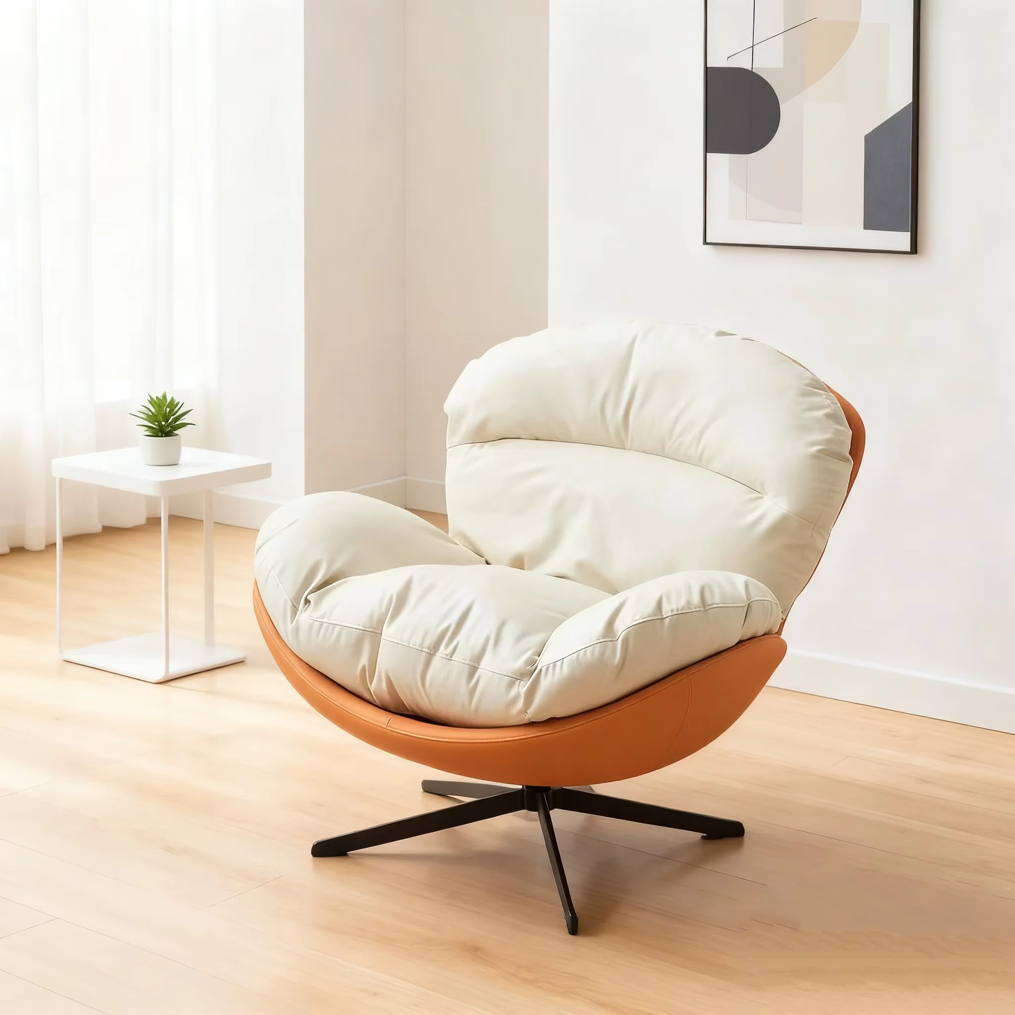 Nordic Modern Swivel Lounge Chair for Living Room & Balcony Single ...