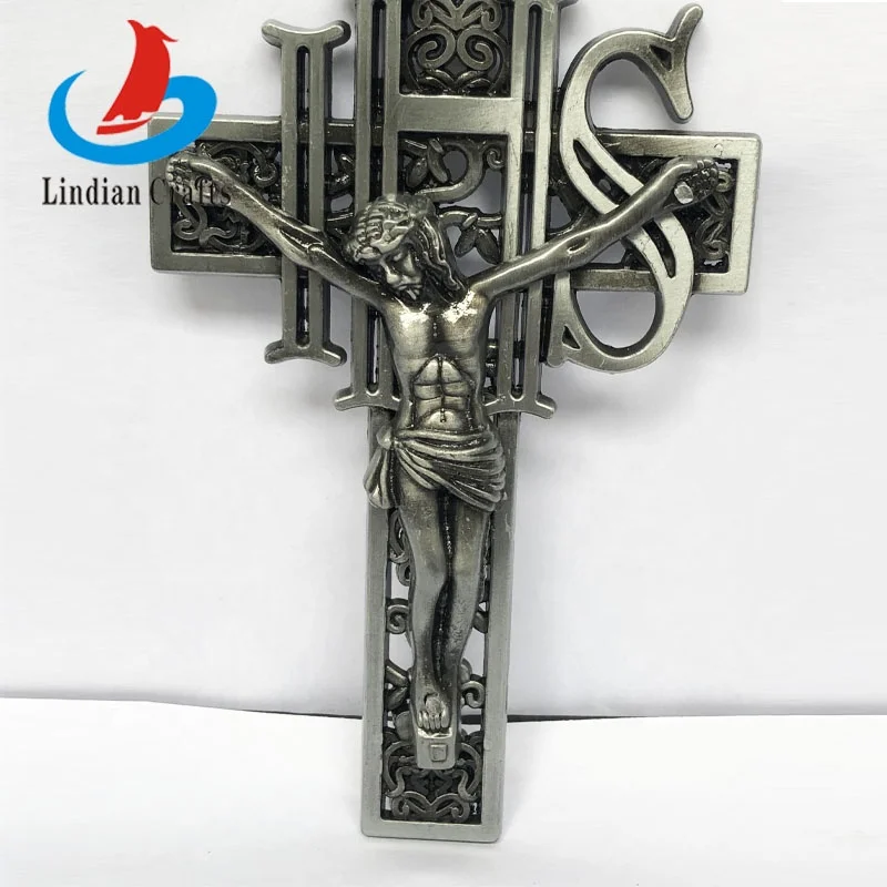 6 Inch Monogram Jesus Christ Ihs Crucifix Metal Wall Cross Religious ...