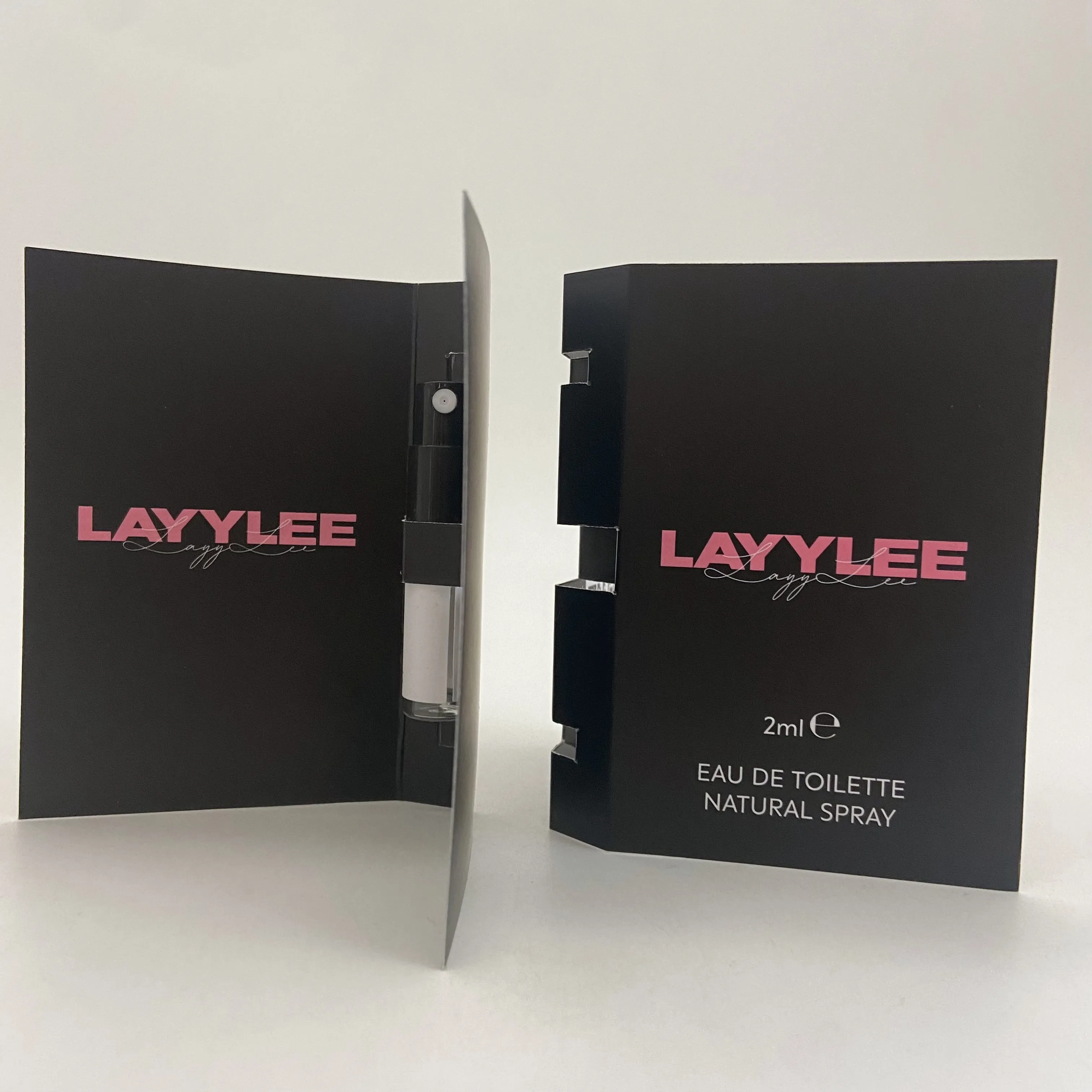 Center Folded Custom Perfume Sample Bottle Holder Paper Card