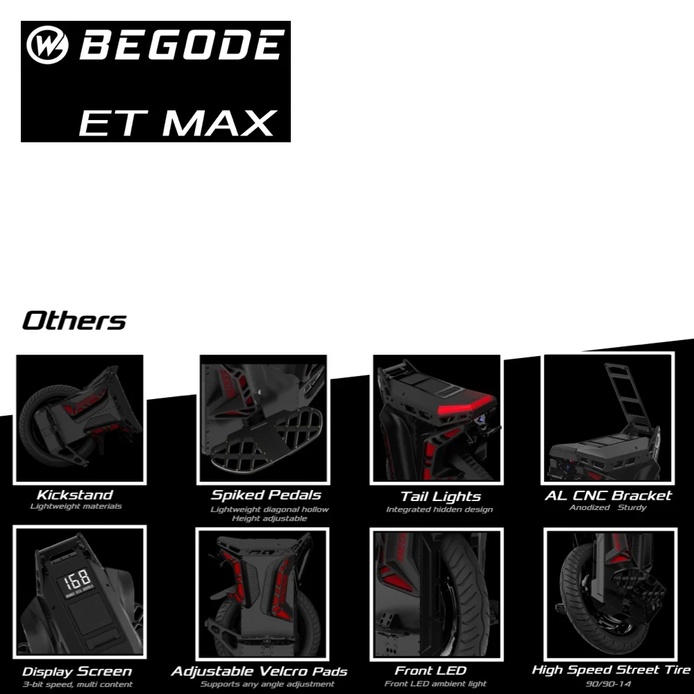 Begode ET MAX Monocycle - 4500W Power, 180km/h Speed