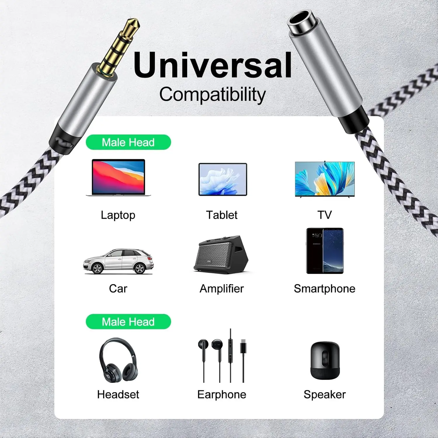 3.5mm Cable Male to Male Earphone Extension Cable Suitable for ...