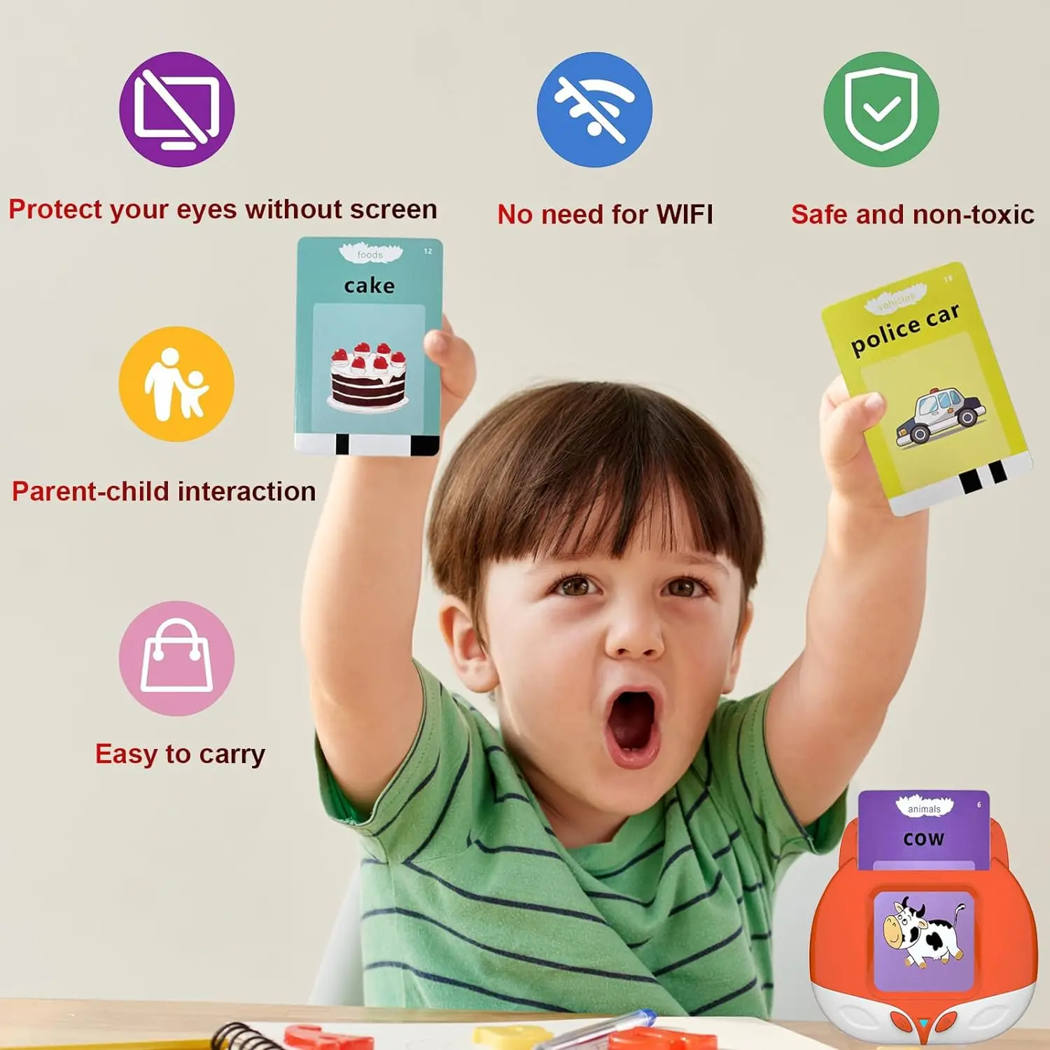 Kids Learning Flashcard Speech Therapy Machine Toy 224 Sight Word ...