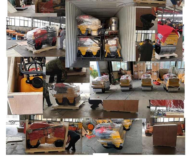 Walk Benhind Diesel Engine Small Mini 0.8ton Hand Push Double Drum Two ...