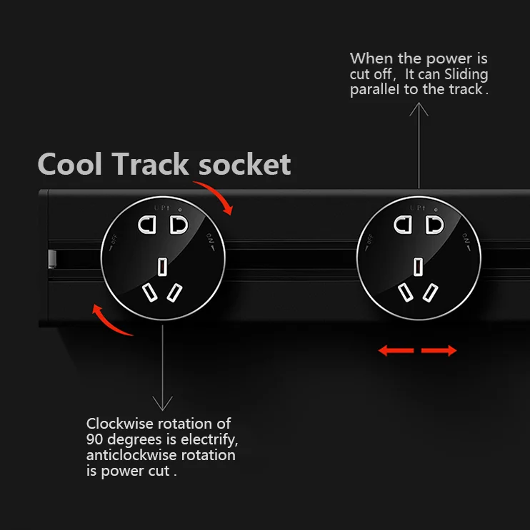 Universal Removable Power Sockets 220V/110V Track Desktop Wall ...