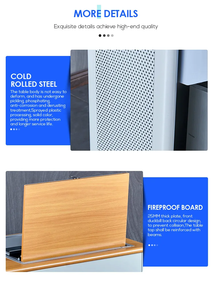 Modern Motorized Monitor Lift Computer Desk 1-3 Person Video Conference ...
