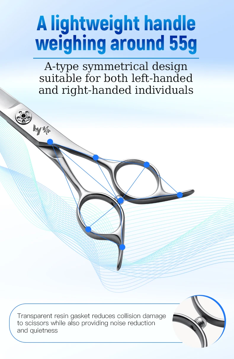 Fenice Pet Curved Magic Thinning Chunker Scissors for Dog Grooming