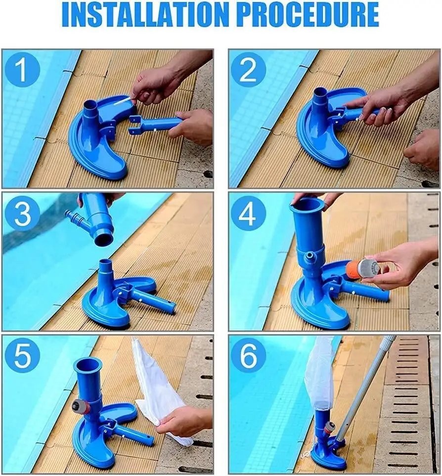 Pool Jet Vacuum Underwater Half Moon Vacuum Head for Easy Clean
