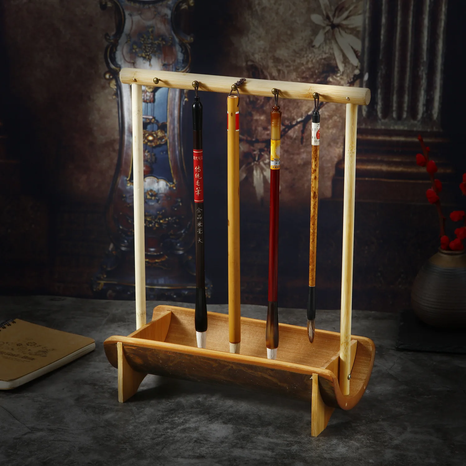 New Chinese Style Phyllostachys Pubescens Natural Brush Shelf ...