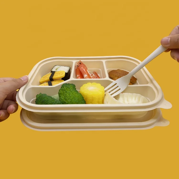 Eco-friendly Biodegradable Disposable Cornstarch Plate Dish With Lid ...