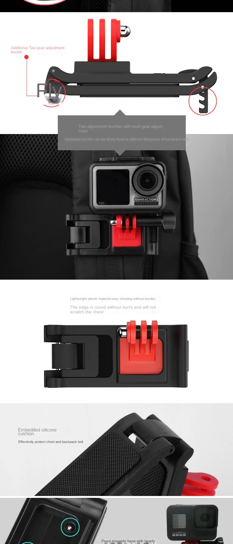 Action Camera Universal Backpack Clip for Camera Accessories| Alibaba.com