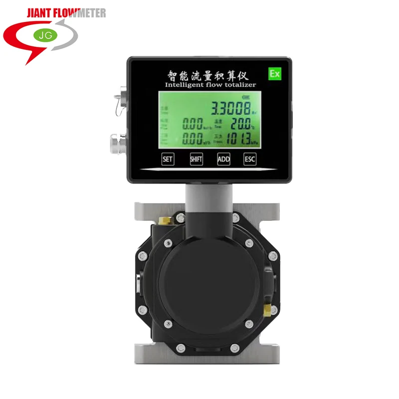 Jiant Gas Roots Flowmeter Flange Connection Rs485 4-20ma Gas Waist Wheel Flowmeter With Display ...