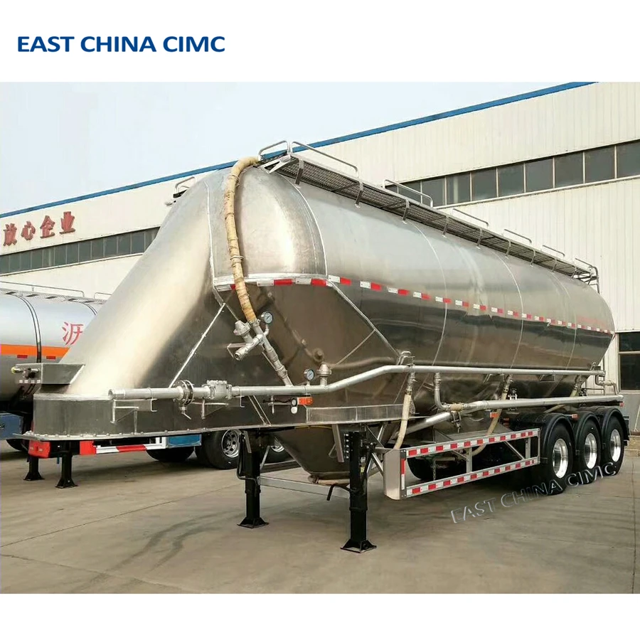 3 Axles 30cbm 50tons Flour Tank Trailer With Air Compressor For Powder ...