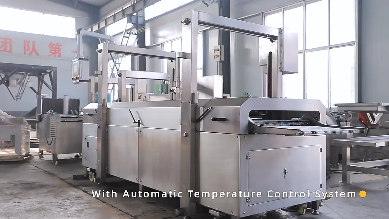 Continuous Frying Machine Conveyor Belt Chip Deep Fryer Falafel Crispy ...