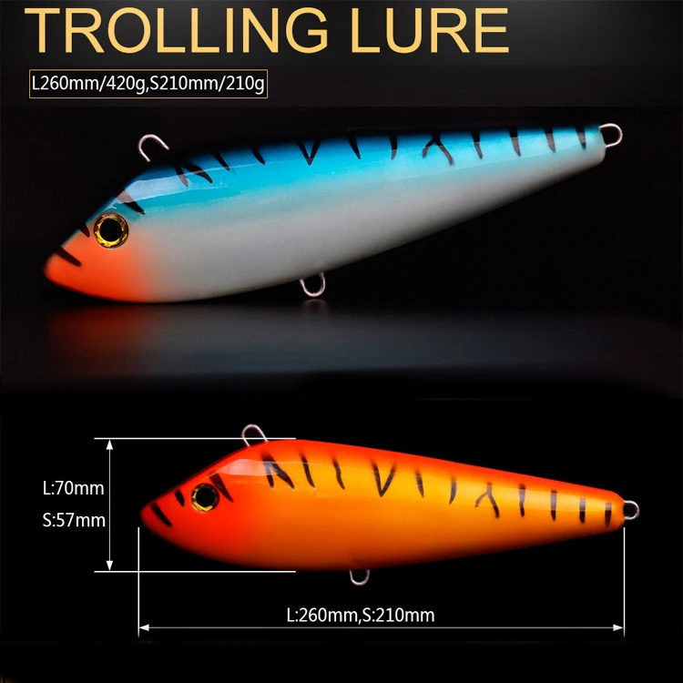 Manufacture 210g 420g Tuna Troll Lure Sinking Big Fish Lure Deep Vib Swim Bait Tuna Troll Lure ...