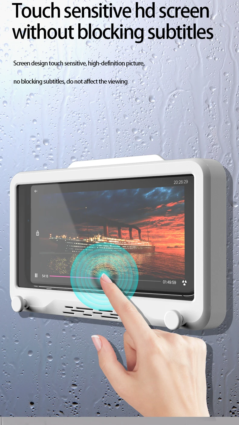 High Sensitivity Touch Screen Wall Mount Shower Phone Holder Bathroom ...