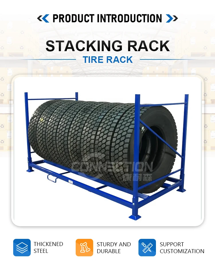 Warehouse Tire Storage - Efficient Folding Steel Racks