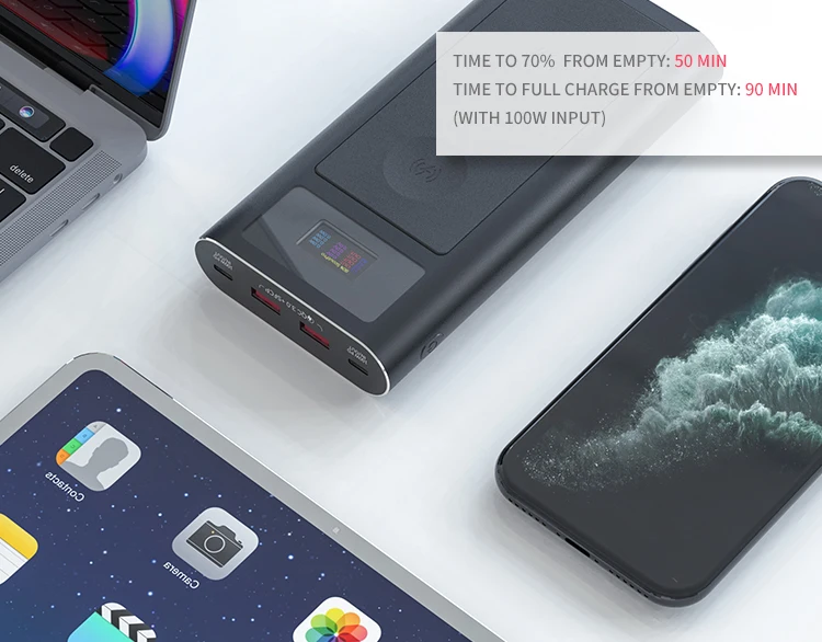 Pd 100w 26800mah Graphene Power Bank Aluminium Magnetic Wireless Laptop ...