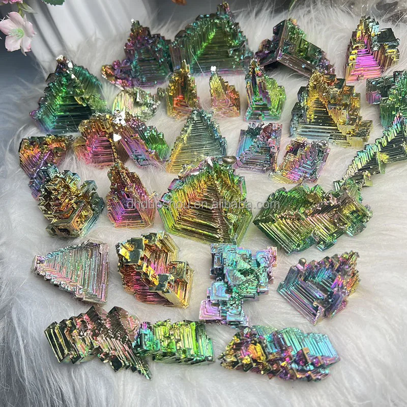 Natural Rainbow Bismuth Tower Specimen Pyramid Specimen Crystals Ore ...