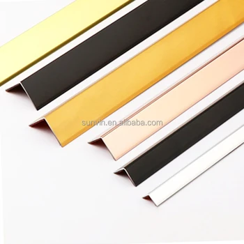 L Shape Stainless Steel Profile Edging Round Edge Metal Tile Trim ...