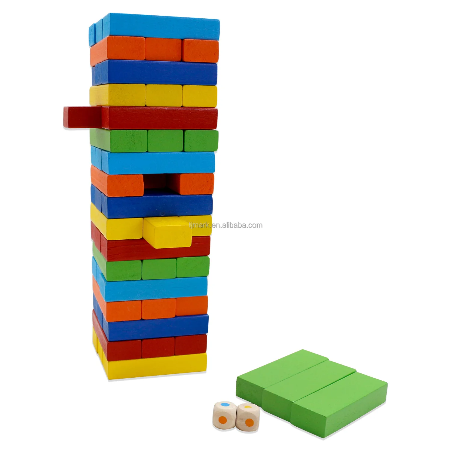 50 51 54 60 Pcs Colorful Wooden Tumble Tower Building Wooden Blocks ...