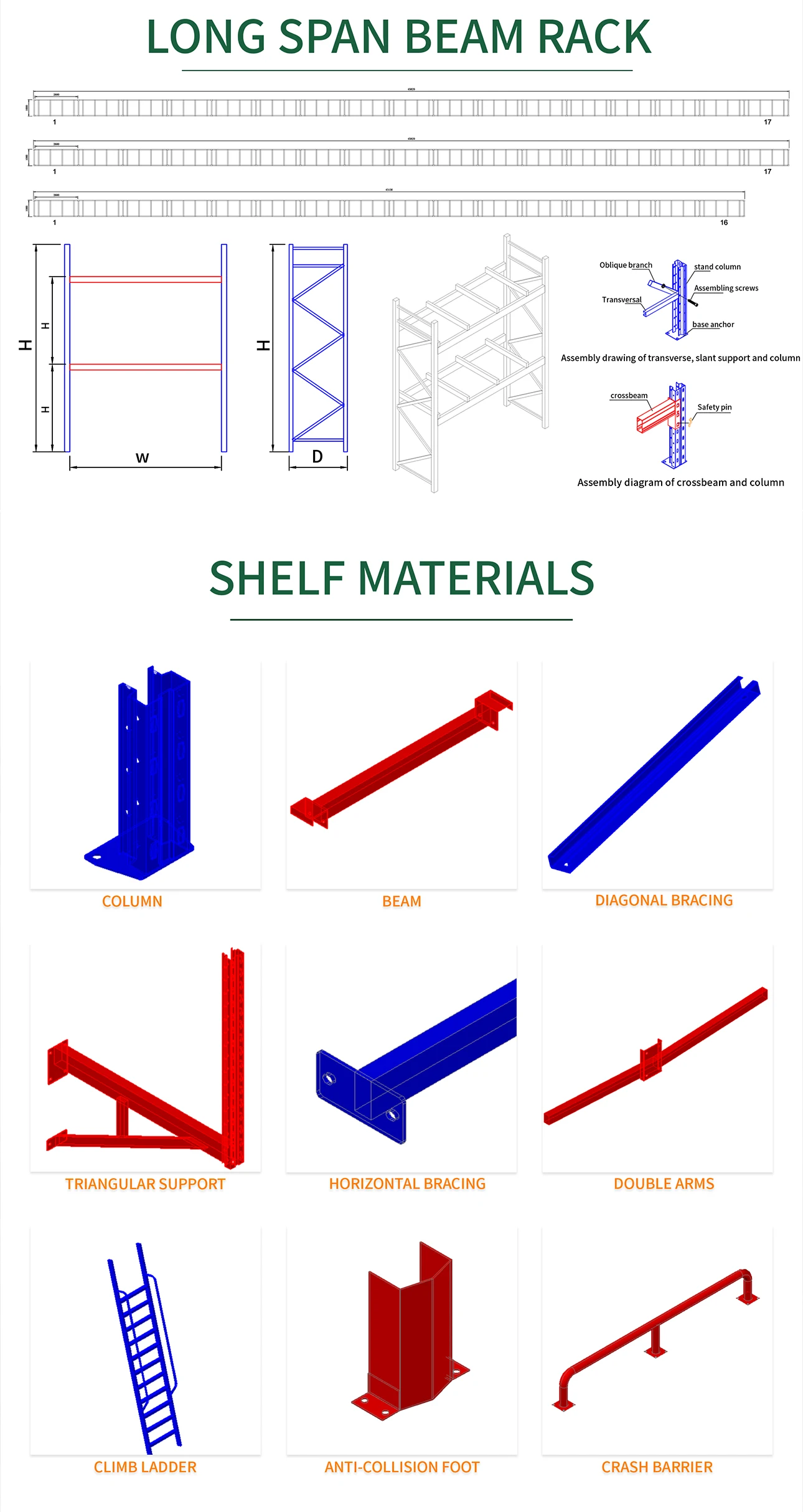 Industrial Stacking Heavy Duty Long Span Shelving Heavy Duty Rack ...