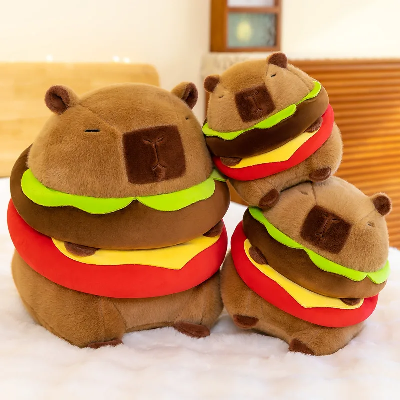 Capybara Hamburger Plush Simulation Capibara Plush Toy Kawaii Water ...