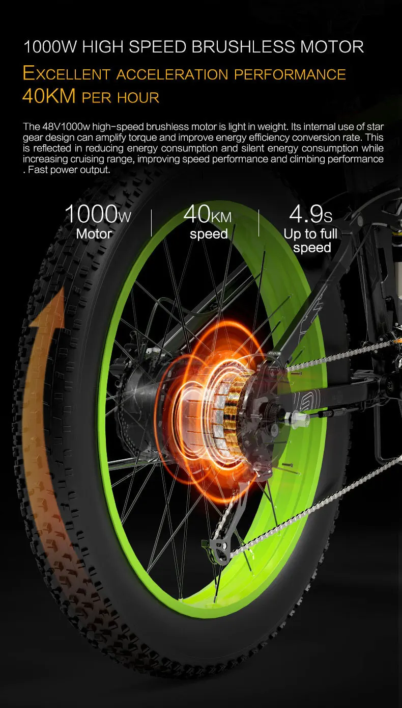 48v 1000w High Power Electric Bicycle Bezior X1000 26 Inch Fat Tire ...