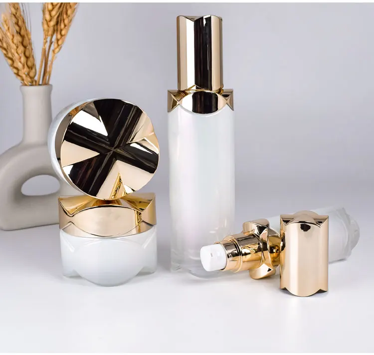 Luxury Skincare 120ml 100ml 40ml 30ml Cream Jar 50g Colored Cosmetic Glass Dropper Bottle With ...