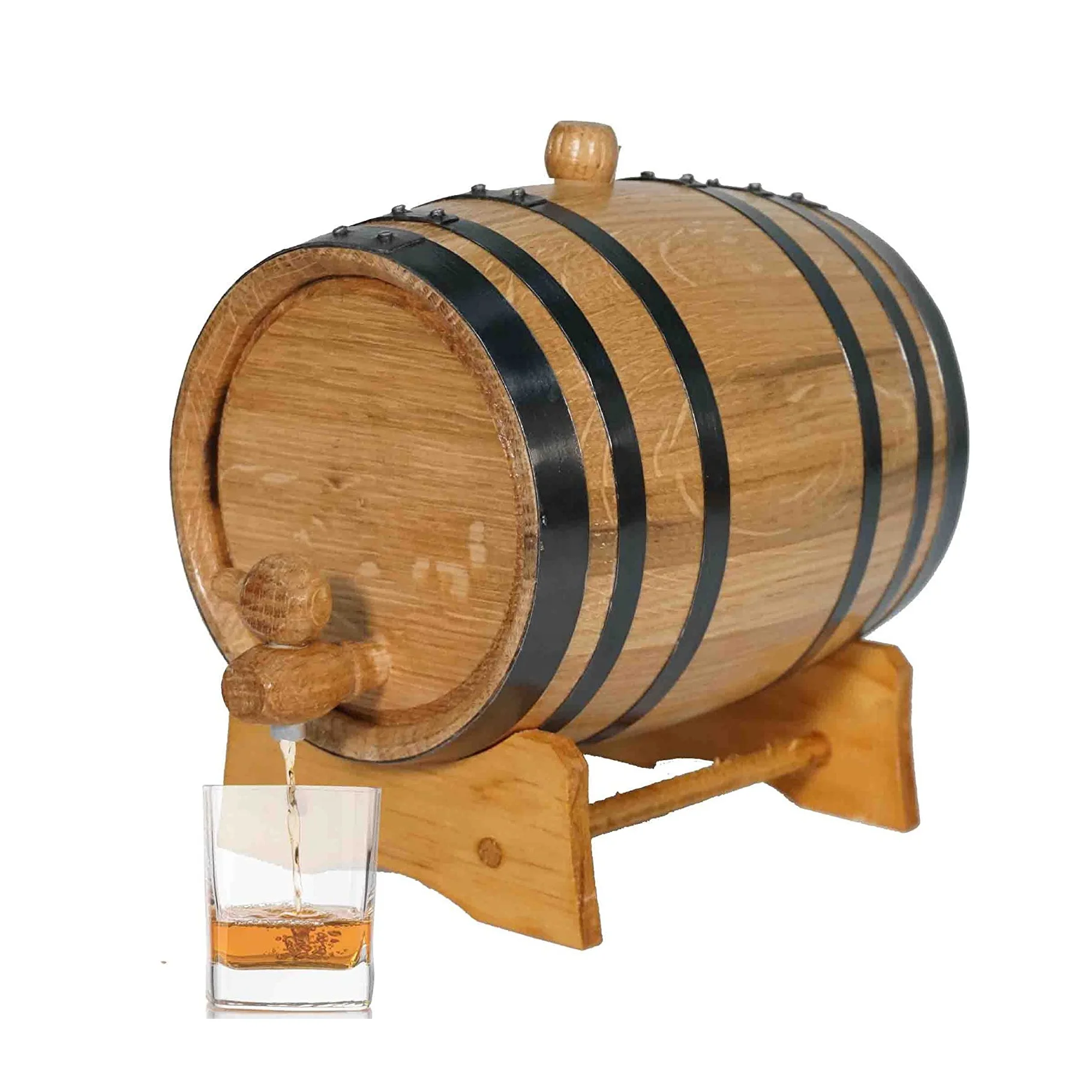 Rustic Wood Aged Cask beer barrel Dispenser Bucket Oak Aging Barrel ...