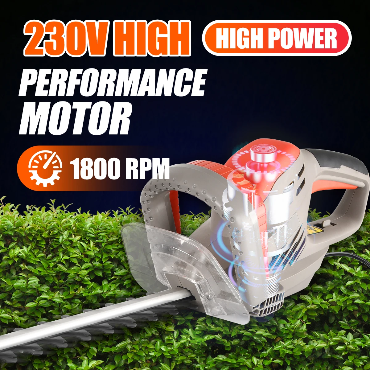 Vertak Powerful 550W Electrical Pruner Grass Hedge Cutter Trimmer Shrub ...