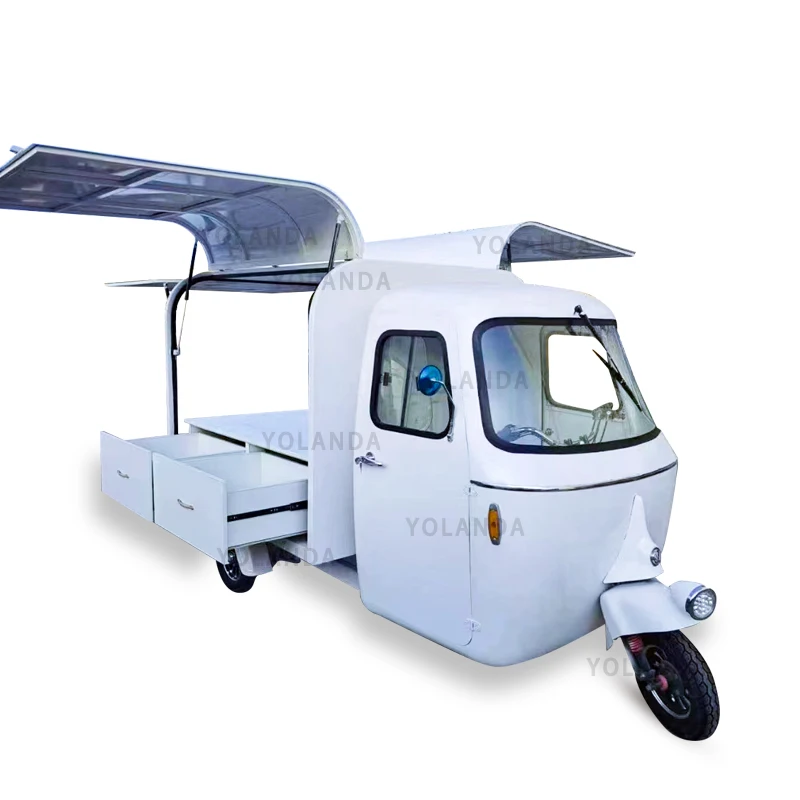 Three Wheel Food Cart Electric Food Tricycle Hot Dog Stand Ice Cream ...
